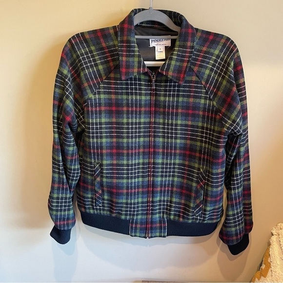 Pendleton | Jackets & Coats | Pendleton Bomber Jacket Womens Large Red ...